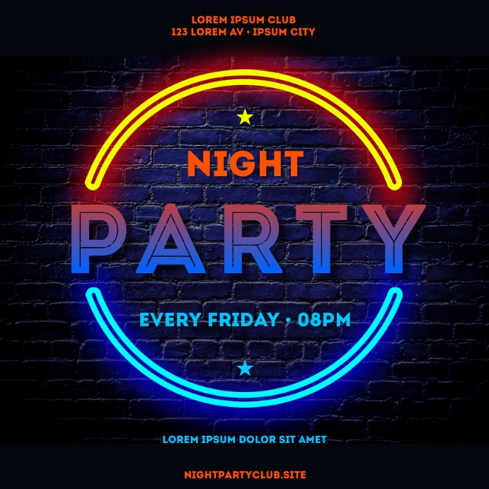 Copy of NIGHT PARTY BANNER | PosterMyWall