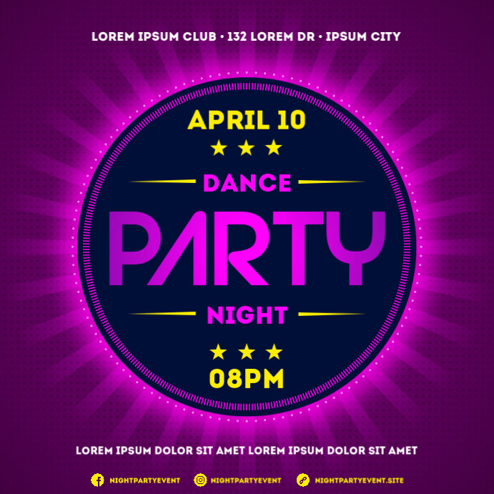 NIGHT PARTY BANNER | PosterMyWall