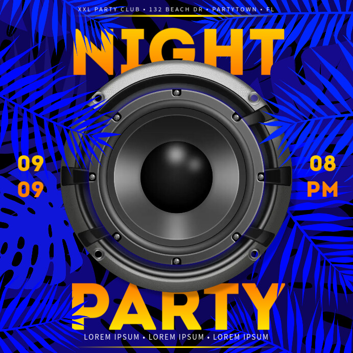 NIGHT PARTY BANNER Template | PosterMyWall