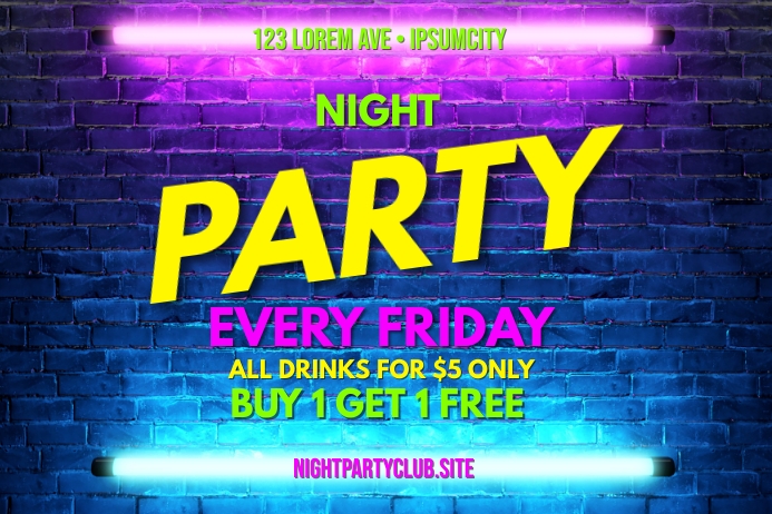 Night Party Banner Template | PosterMyWall