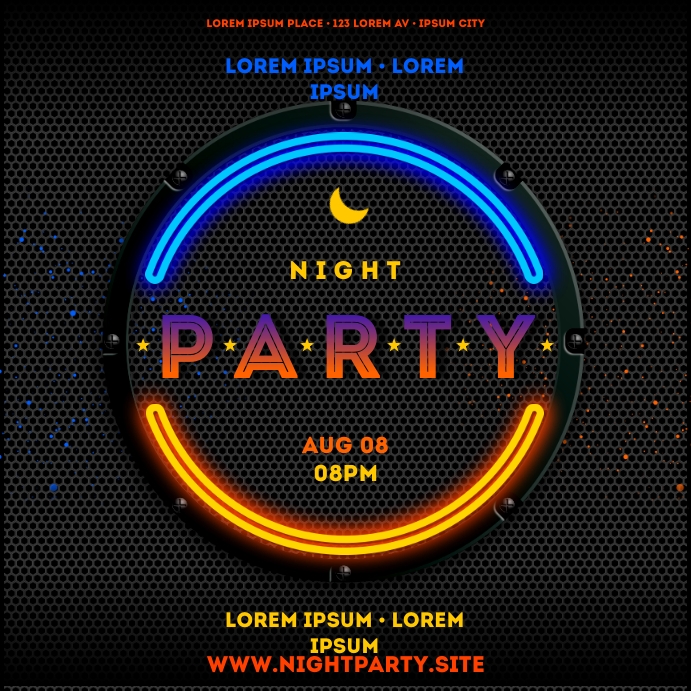 NIGHT PARTY BANNER Template | PosterMyWall