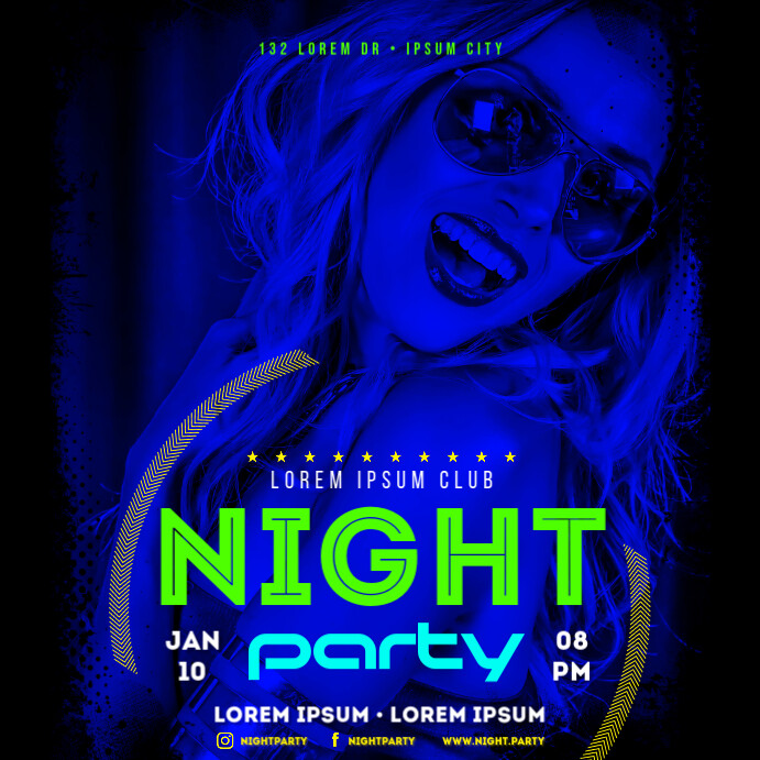 Plantilla de NIGHT PARTY BANNER | PosterMyWall