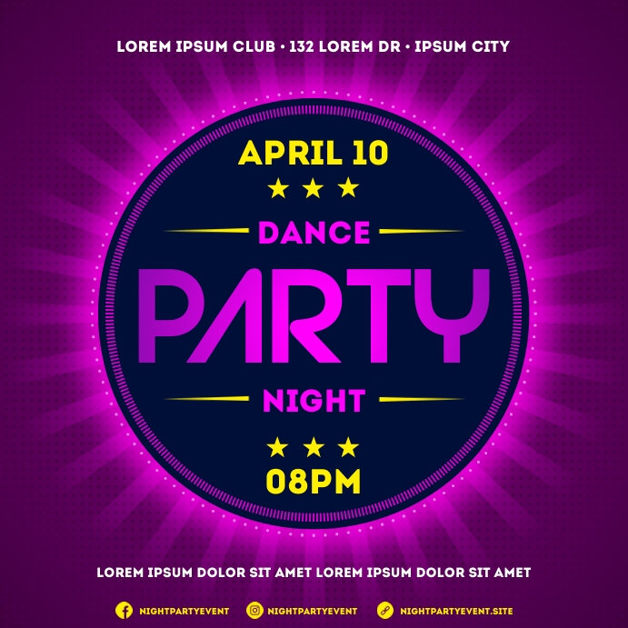 NIGHT PARTY BANNER Template | PosterMyWall