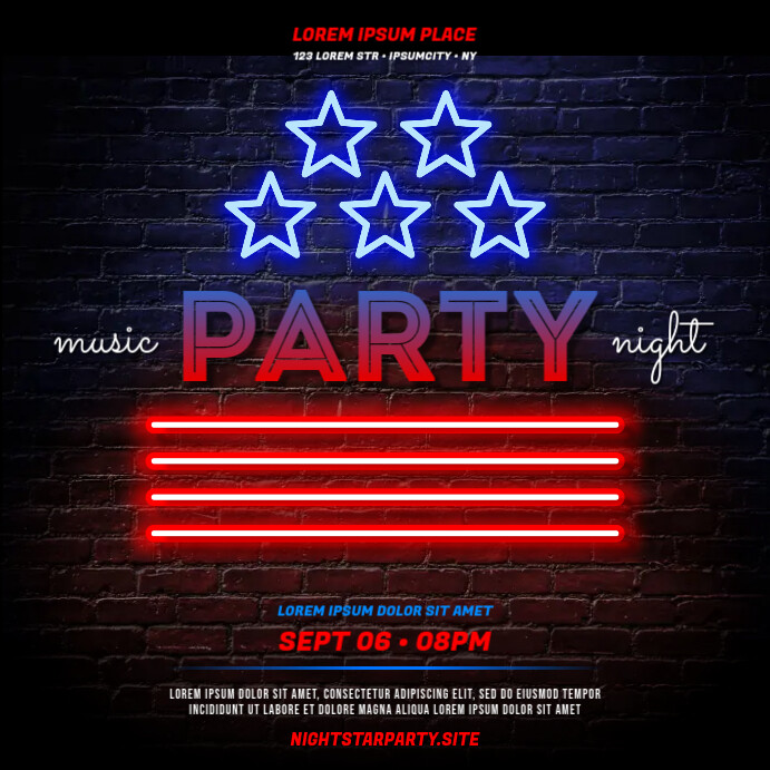NIGHT PARTY BANNER Template | PosterMyWall