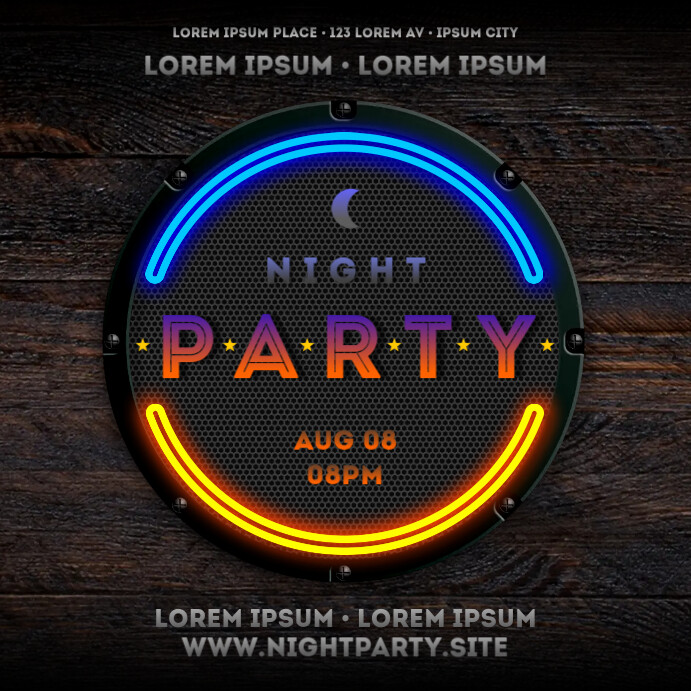 NIGHT PARTY BANNER Template | PosterMyWall