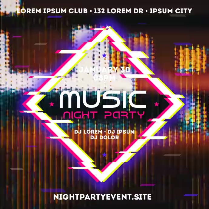 NIGHT PARTY BANNER Template | PosterMyWall