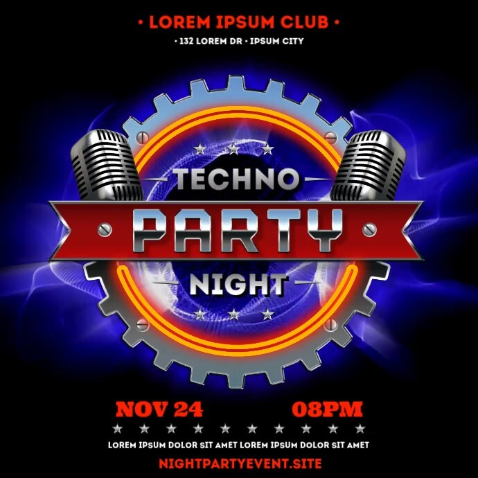 NIGHT PARTY BANNER Template | PosterMyWall
