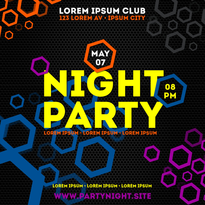 NIGHT PARTY BANNER Template | PosterMyWall