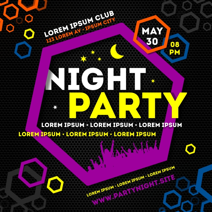NIGHT PARTY BANNER Template | PosterMyWall