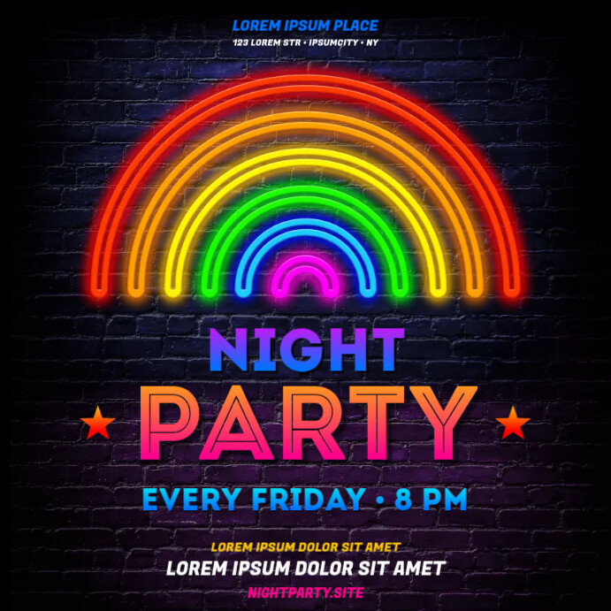 NIGHT PARTY BANNER Template | PosterMyWall