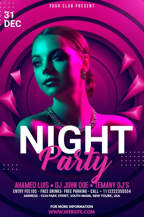 night party banner Template | PosterMyWall
