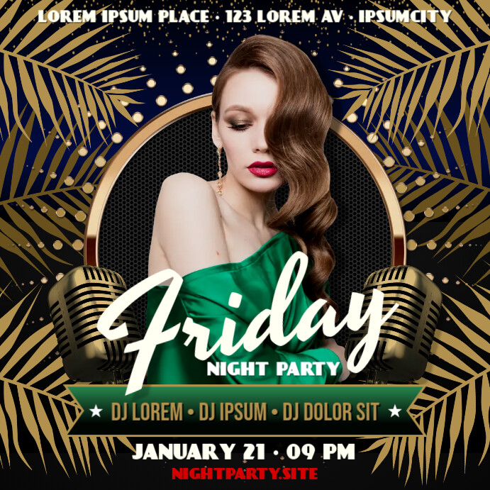 NIGHT PARTY BANNER Template | PosterMyWall