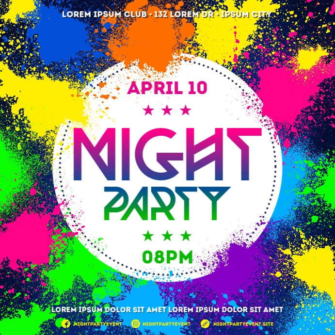 NIGHT PARTY BANNER Template | PosterMyWall