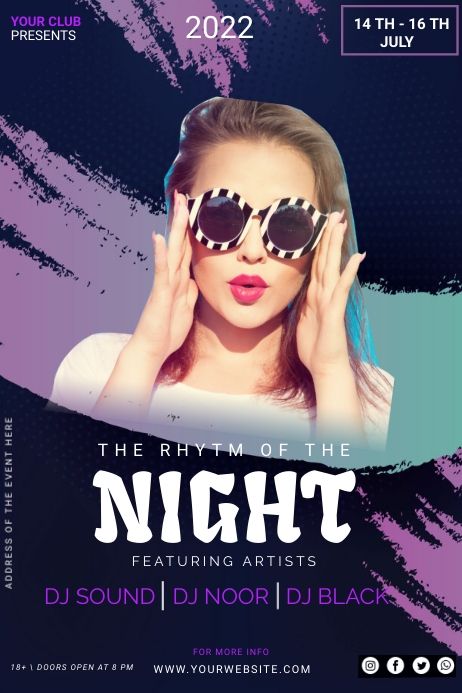 NIGHT PARTY BANNER TEMPLATE | PosterMyWall