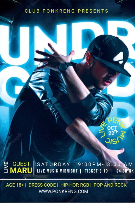 NIGHT PARTY BANNER TEMPLATE | PosterMyWall