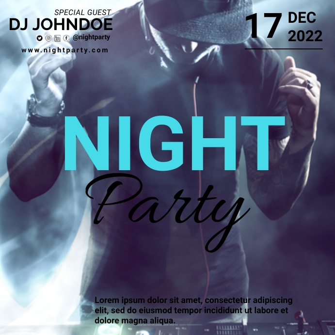 Copy of NIGHT PARTY BANNER TEMPLATE | PosterMyWall