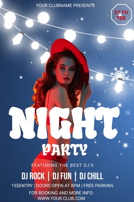 NIGHT PARTY BANNER TEMPLATE | PosterMyWall