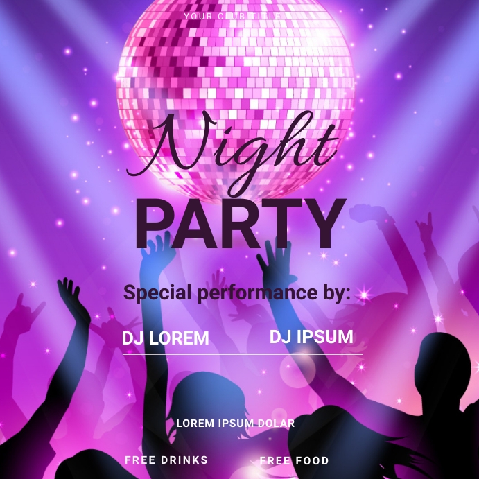 Copy of NIGHT PARTY BANNER TEMPLATE | PosterMyWall