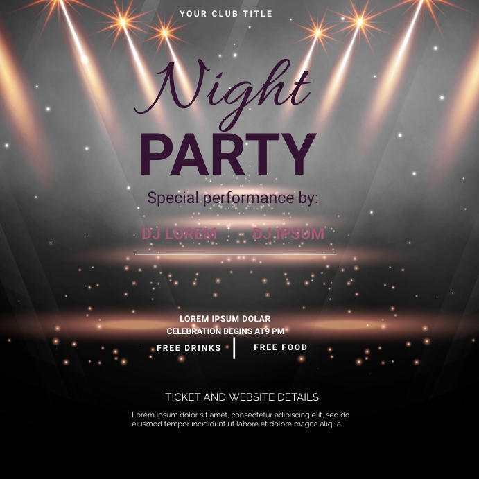 Copy of NIGHT PARTY BANNER TEMPLATE | PosterMyWall