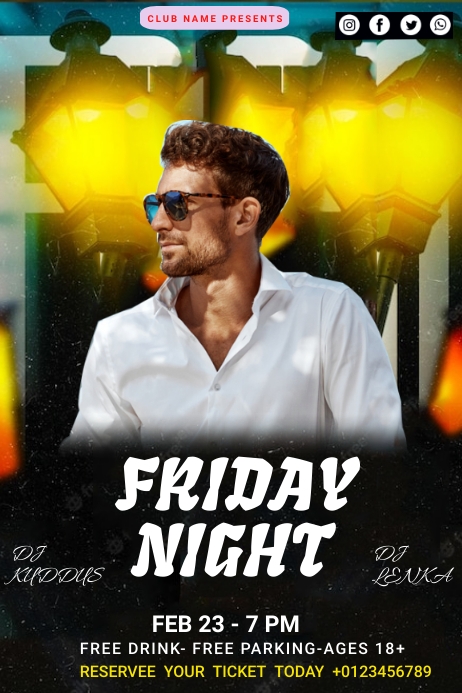 NIGHT PARTY BANNER TEMPLATE | PosterMyWall