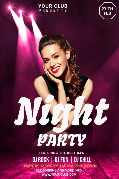 Copy of NIGHT PARTY BANNER TEMPLATE | PosterMyWall