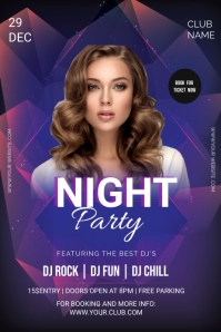 NIGHT PARTY BANNER TEMPLATE | PosterMyWall