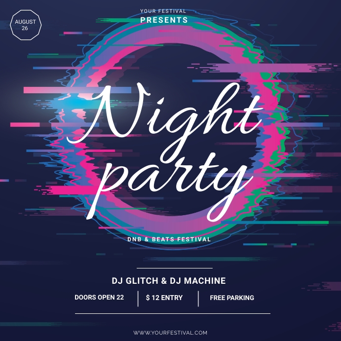 NIGHT PARTY BANNER TEMPLATE | PosterMyWall
