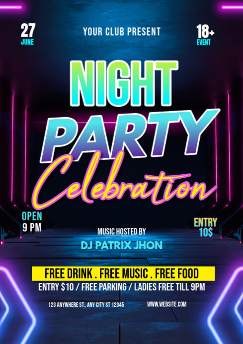 Night party celebration Template | PosterMyWall