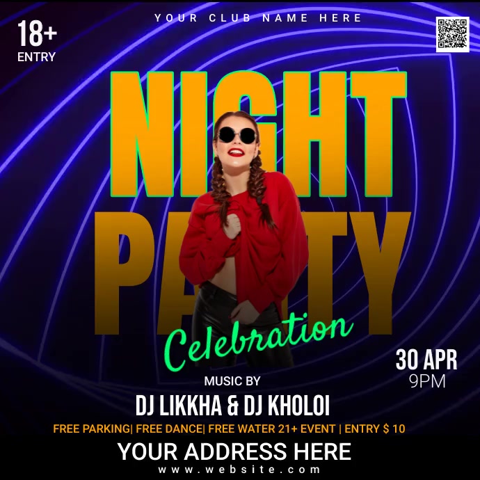 Plantilla de night party celebration poster | PosterMyWall
