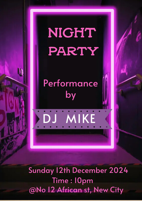 Plantilla de Night party/ club invitation card | PosterMyWall
