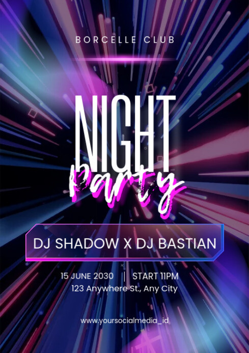 night party club template | PosterMyWall