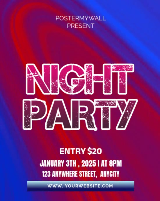NIGHT PARTY Template | PosterMyWall
