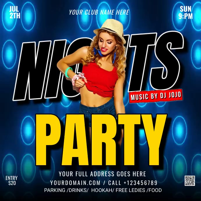 NIGHT PARTY Template | PosterMyWall