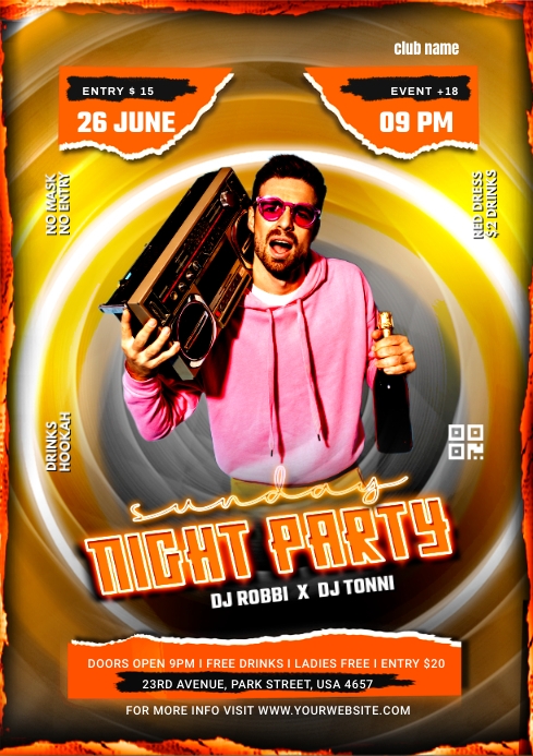 NIGHT PARTY Template | PosterMyWall