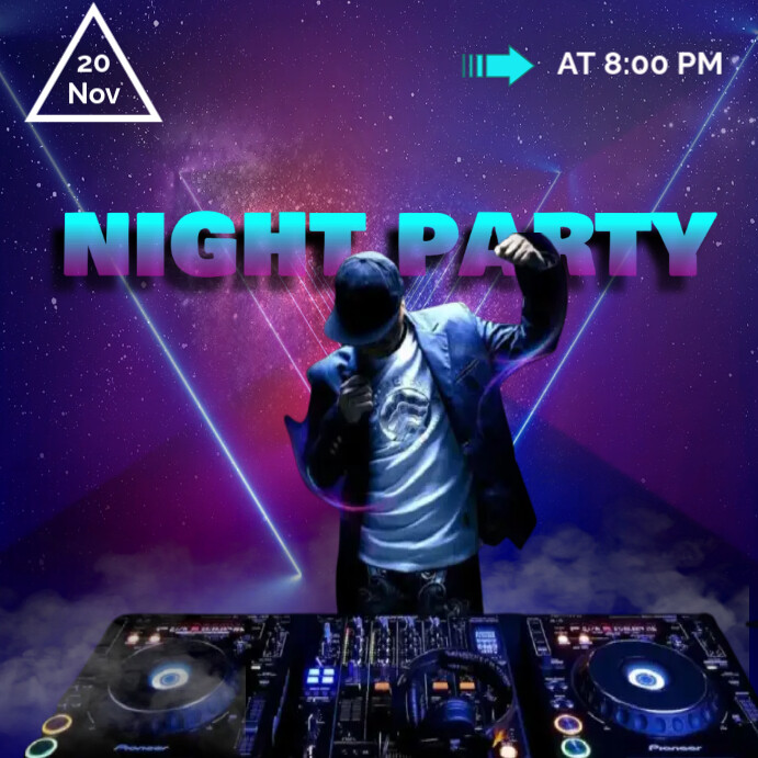 NIGHT PARTY Template | PosterMyWall