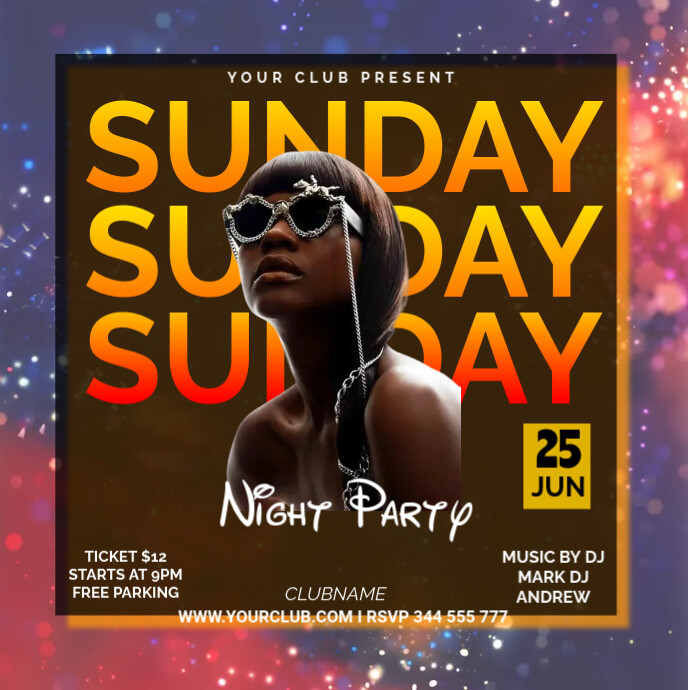 NIGHT party Template | PosterMyWall