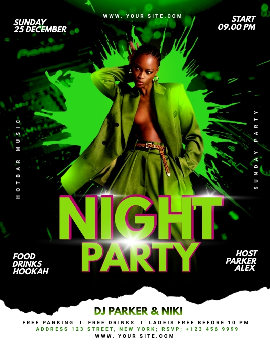 NIGHT PARTY Template | PosterMyWall