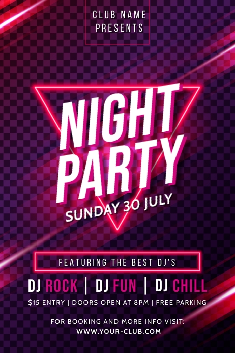 NIGHT PARTY Template | PosterMyWall