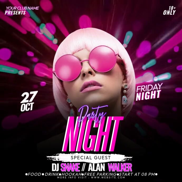 NIGHT PARTY Template | PosterMyWall
