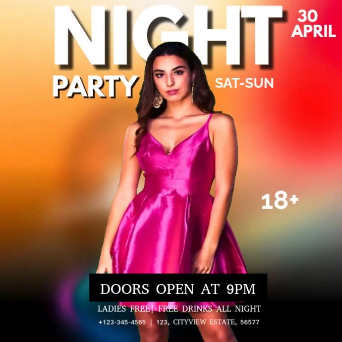 NIGHT PARTY Template | PosterMyWall
