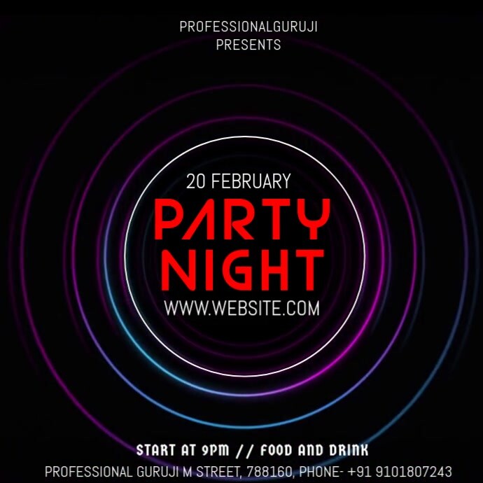 NIGHT PARTY Template | PosterMyWall