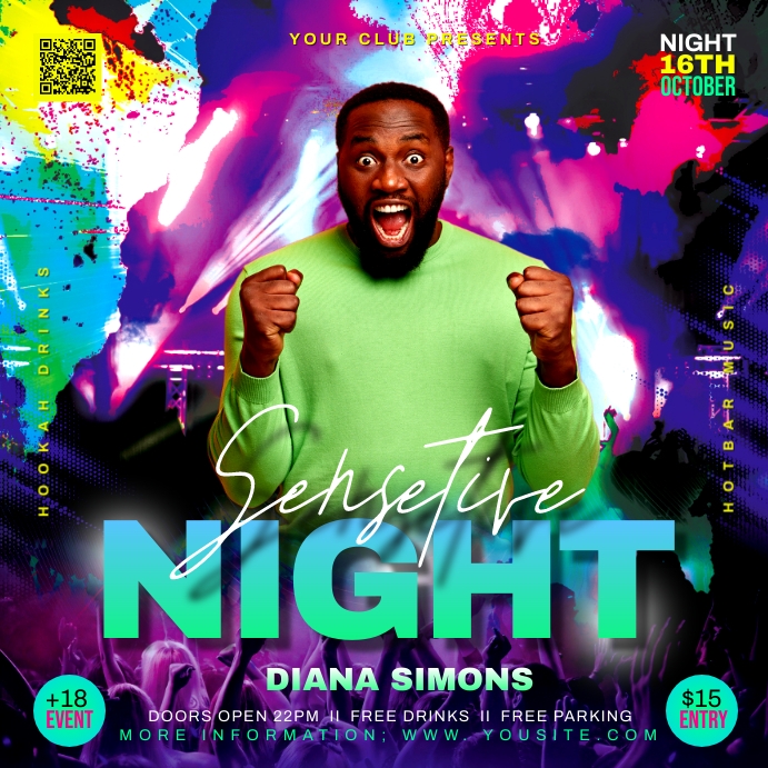 NIGHT PARTY Template | PosterMyWall