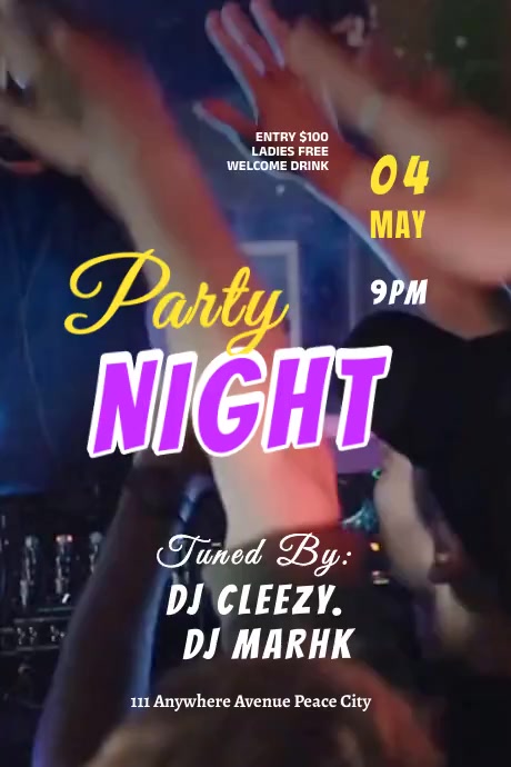 Night Party เทมเพลต | PosterMyWall
