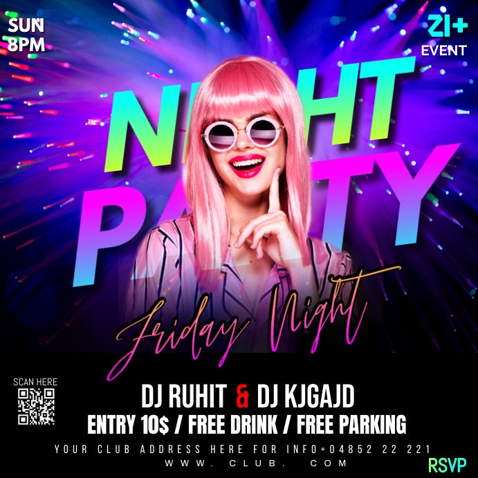 Copy of NIGHT PARTY | PosterMyWall