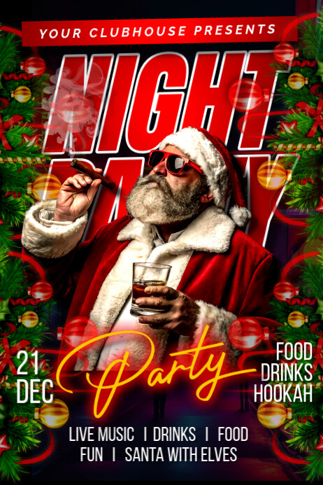 NIGHT PARTY Template | PosterMyWall