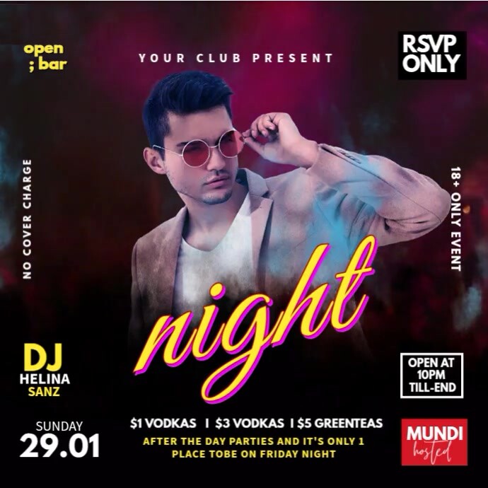 Plantilla de Night Party Disco ads | PosterMyWall