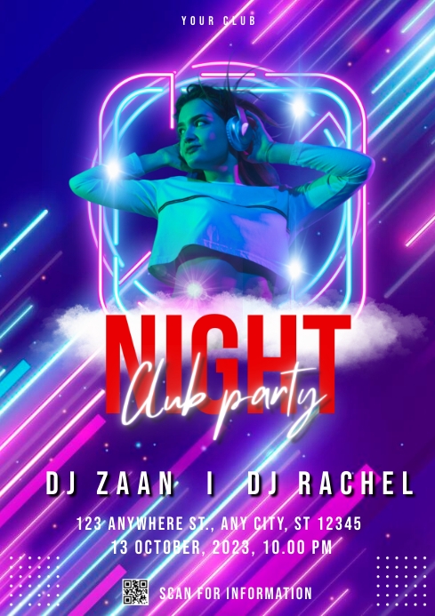 NIGHT PARTY DJ PERFORMANCE TEMPLATE | PosterMyWall