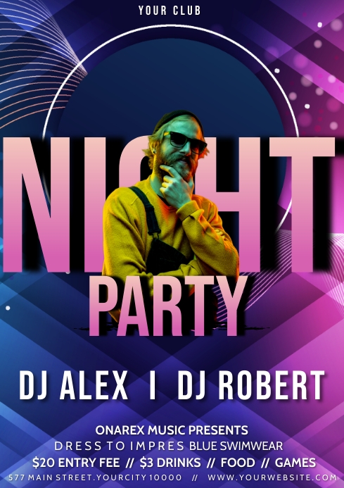 NIGHT PARTY DJ PERFORMANCE TEMPLATE | PosterMyWall