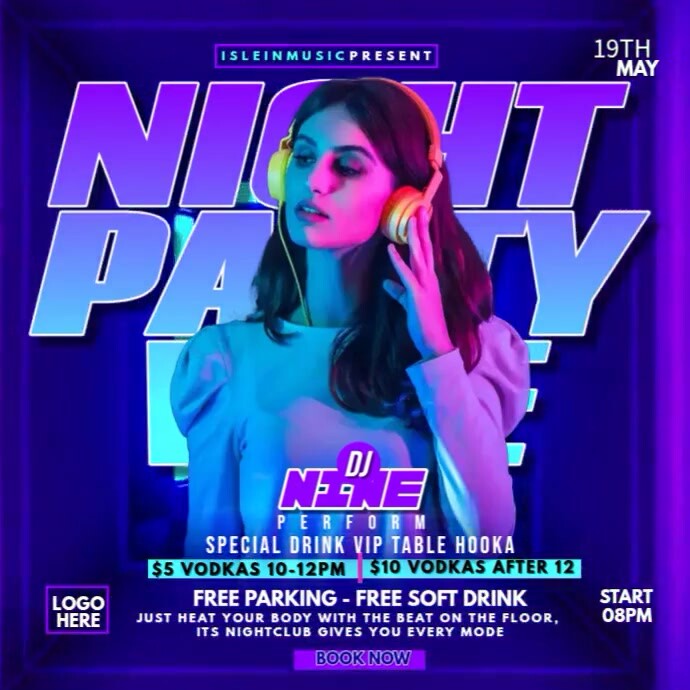 Modèle Night Party Event ads | PosterMyWall