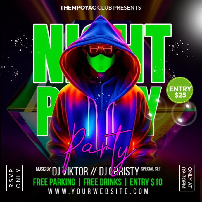 Night Party Event Template | PosterMyWall
